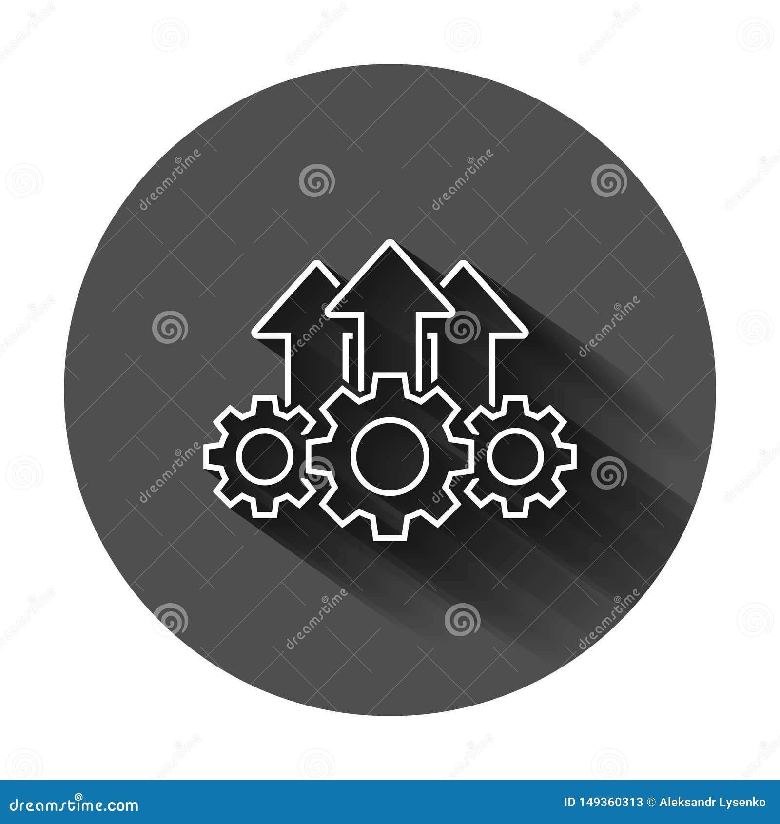 Operation Project Icon in Flat Style. Gear Process Vector Illustration ...