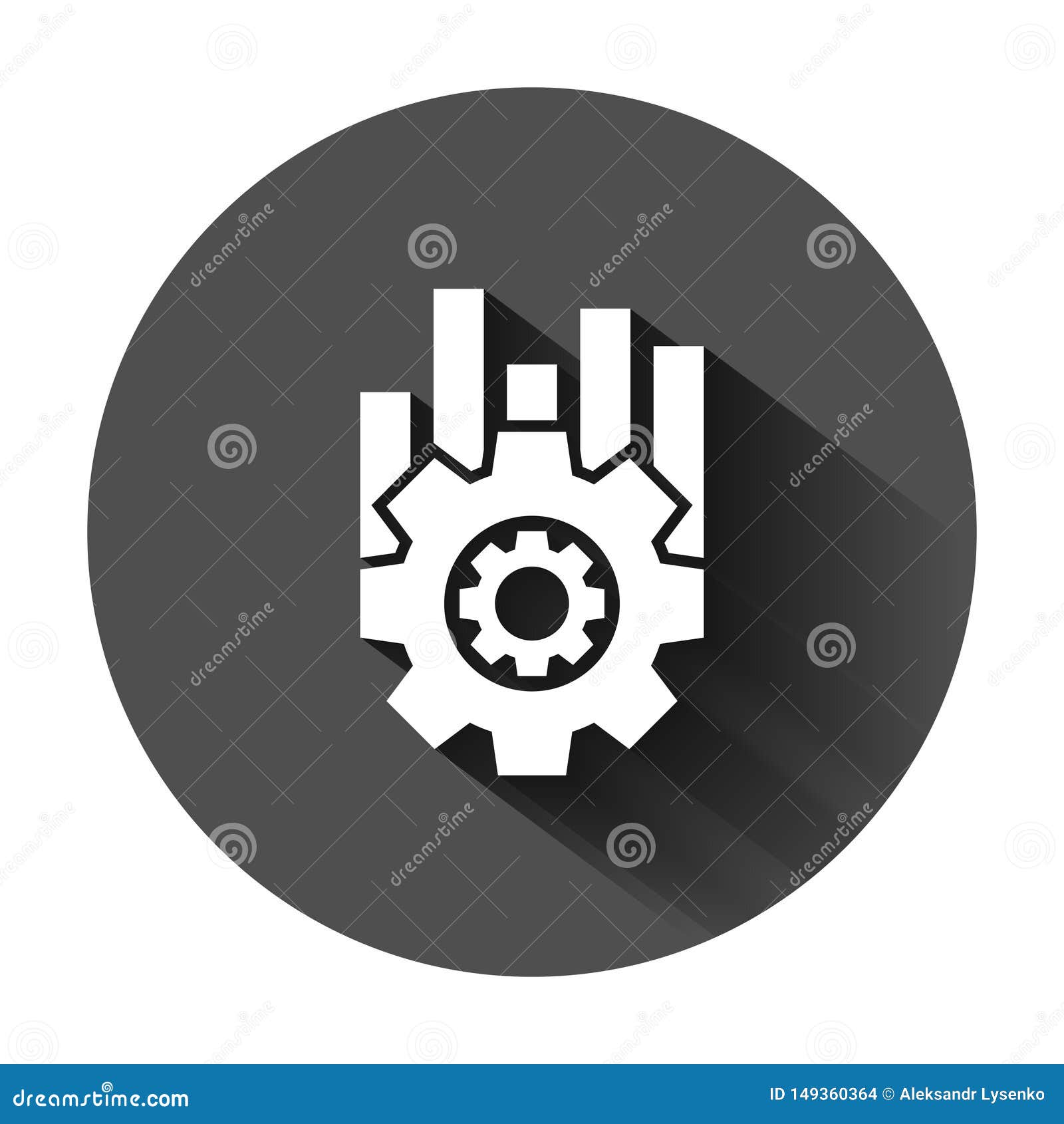Operation Project Icon in Flat Style. Gear Process Vector Illustration ...