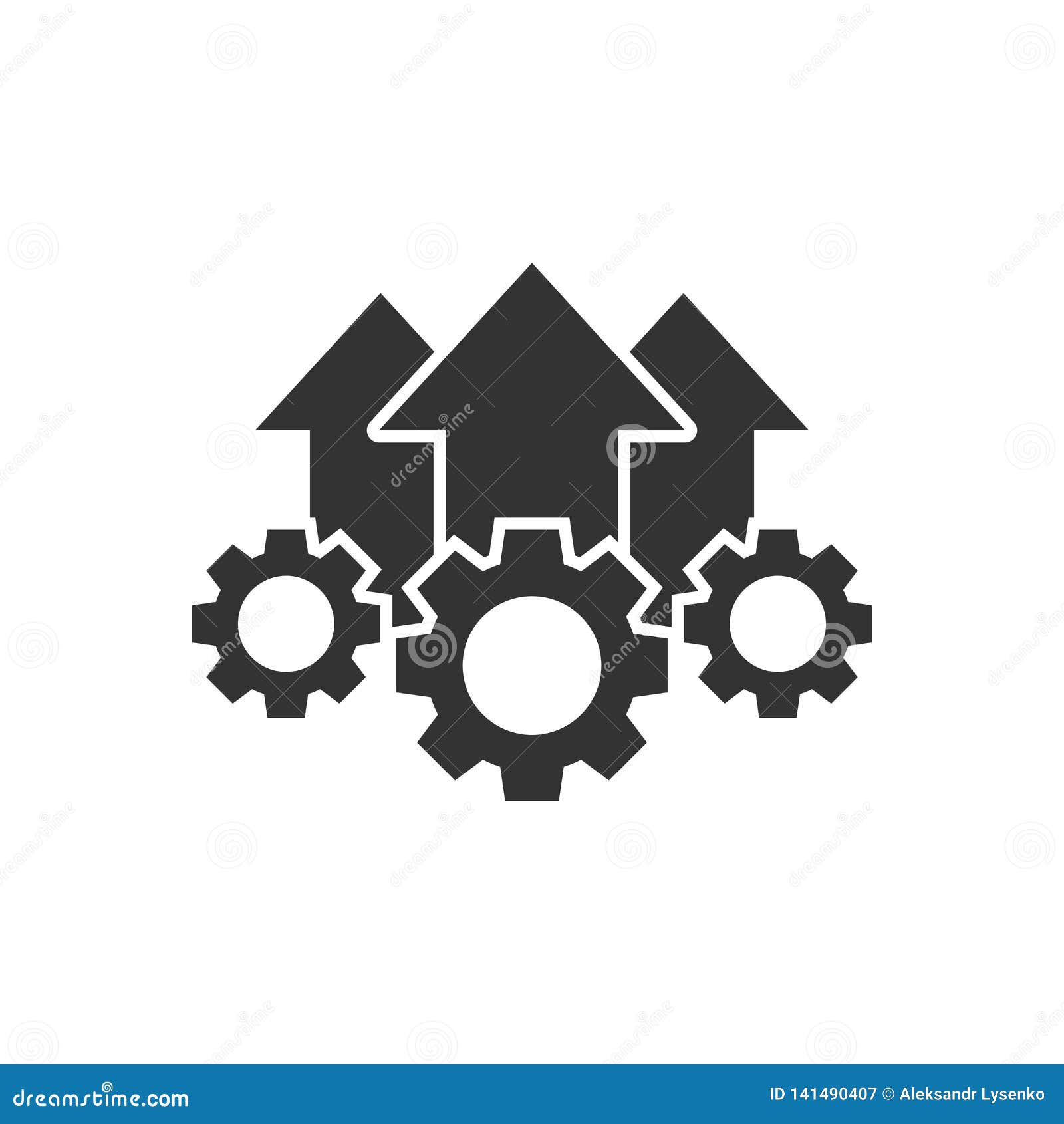 Operation Project Icon in Flat Style. Gear Process Vector Illustration ...
