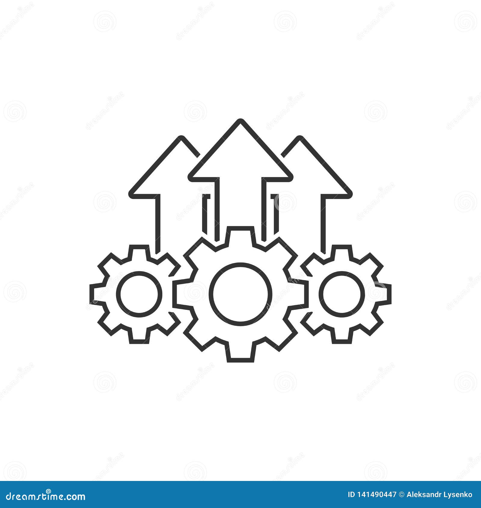Operation Project Icon in Flat Style. Gear Process Vector Illustration ...