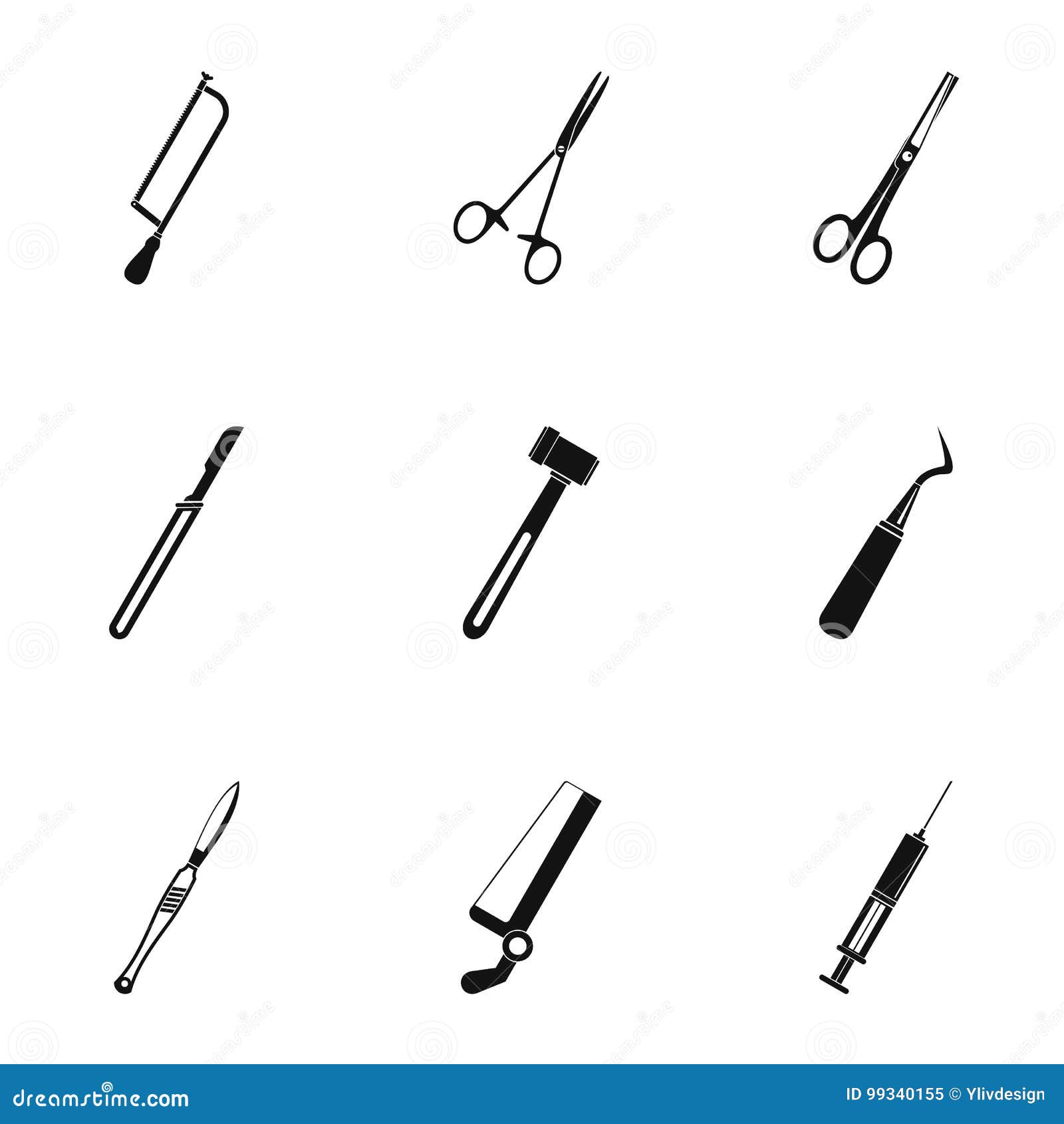 Operation Surgery Tools Icon Set, Simple Style Stock Vector ...