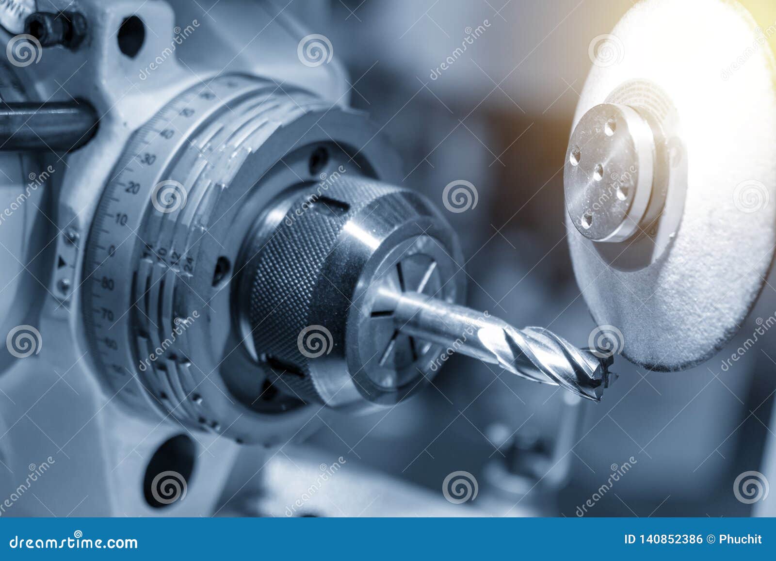 The Operation of Tool Making Machine Control by Computer Program. Stock ...