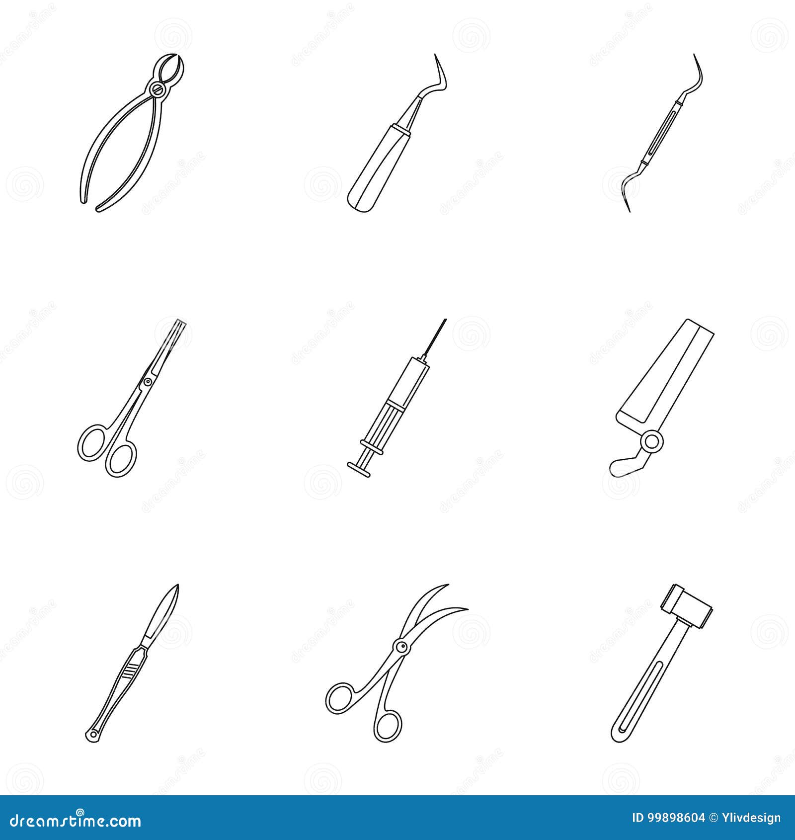 Operation Tools Icon Set, Outline Style Stock Vector - Illustration of ...