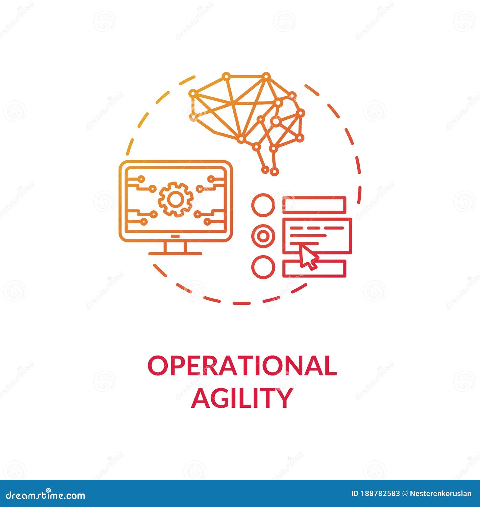 Operational Agility Red Gradient Concept Icon Stock Vector ...