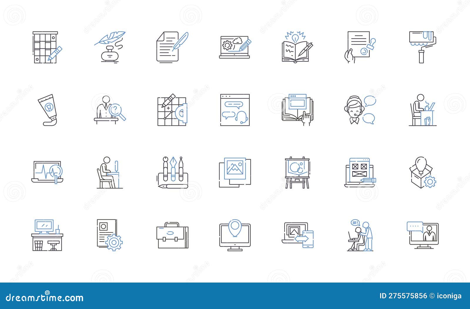 Operational Blueprint Line Icons Collection. Efficiency, Process ... Operational Blueprint Line Icons Collection. Efficiency, Process ...