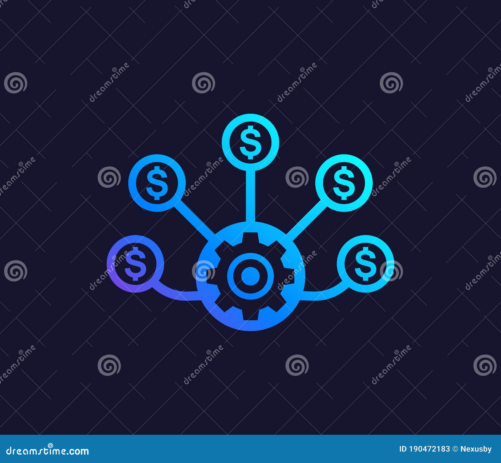 Operational Costs Icon, Linear Design Vector Illustration ...