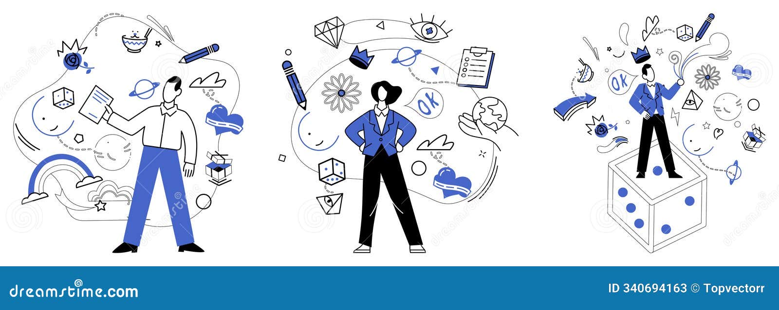 Operational Efficiency Blue Gradient Concept Icons Cartoon Vector ...