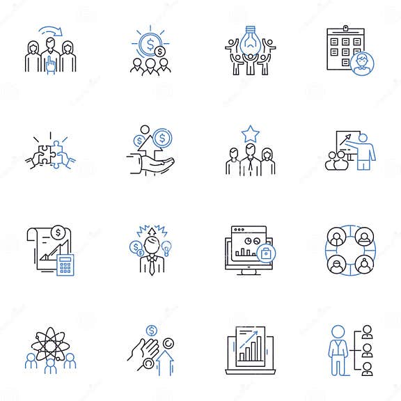 Operational Excellence Line Icons Collection. Efficiency, Optimization ...