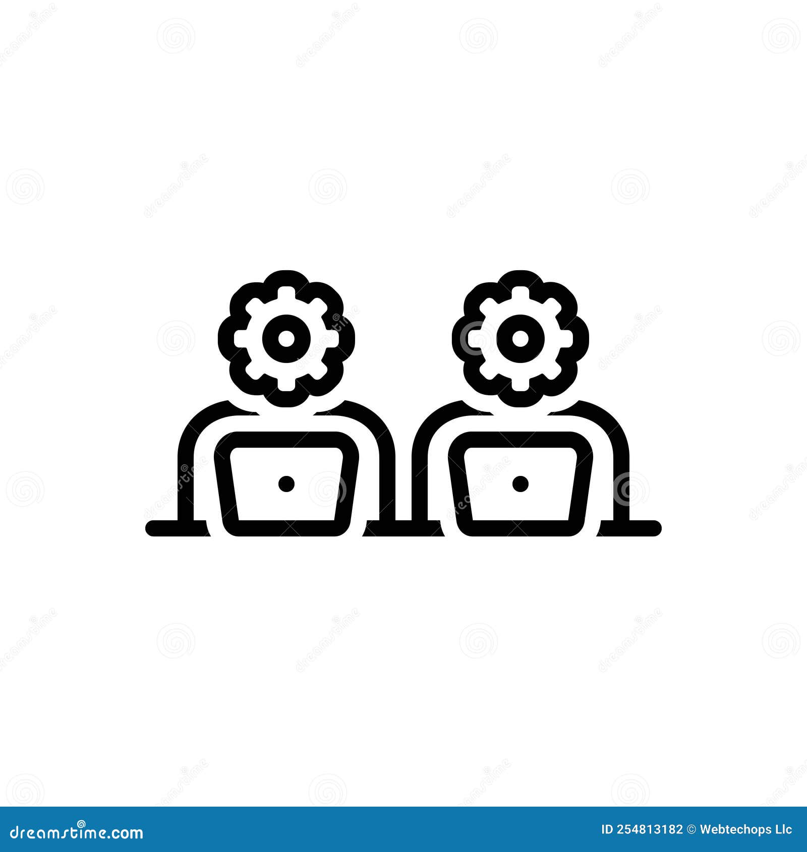 Black Line Icon for Operational, Steerage and Ready Stock Illustration ...