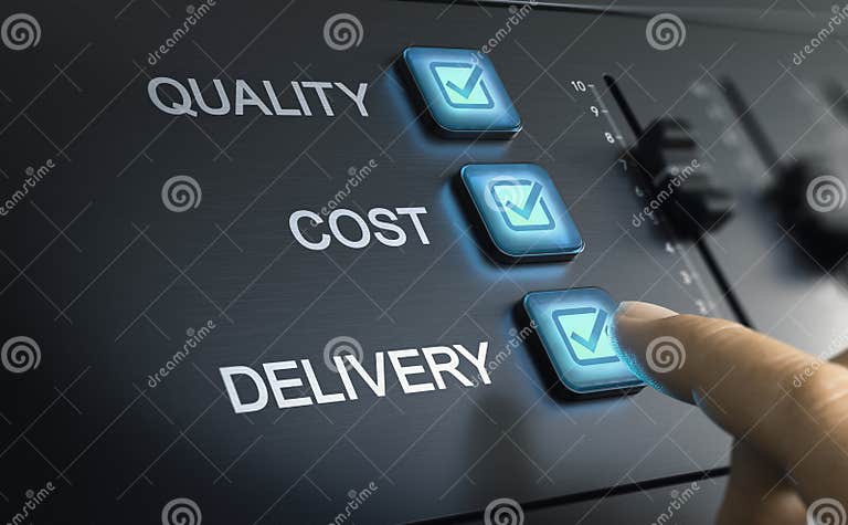 Operational Management. Quality, Cost and Delivery Stock Illustration ...