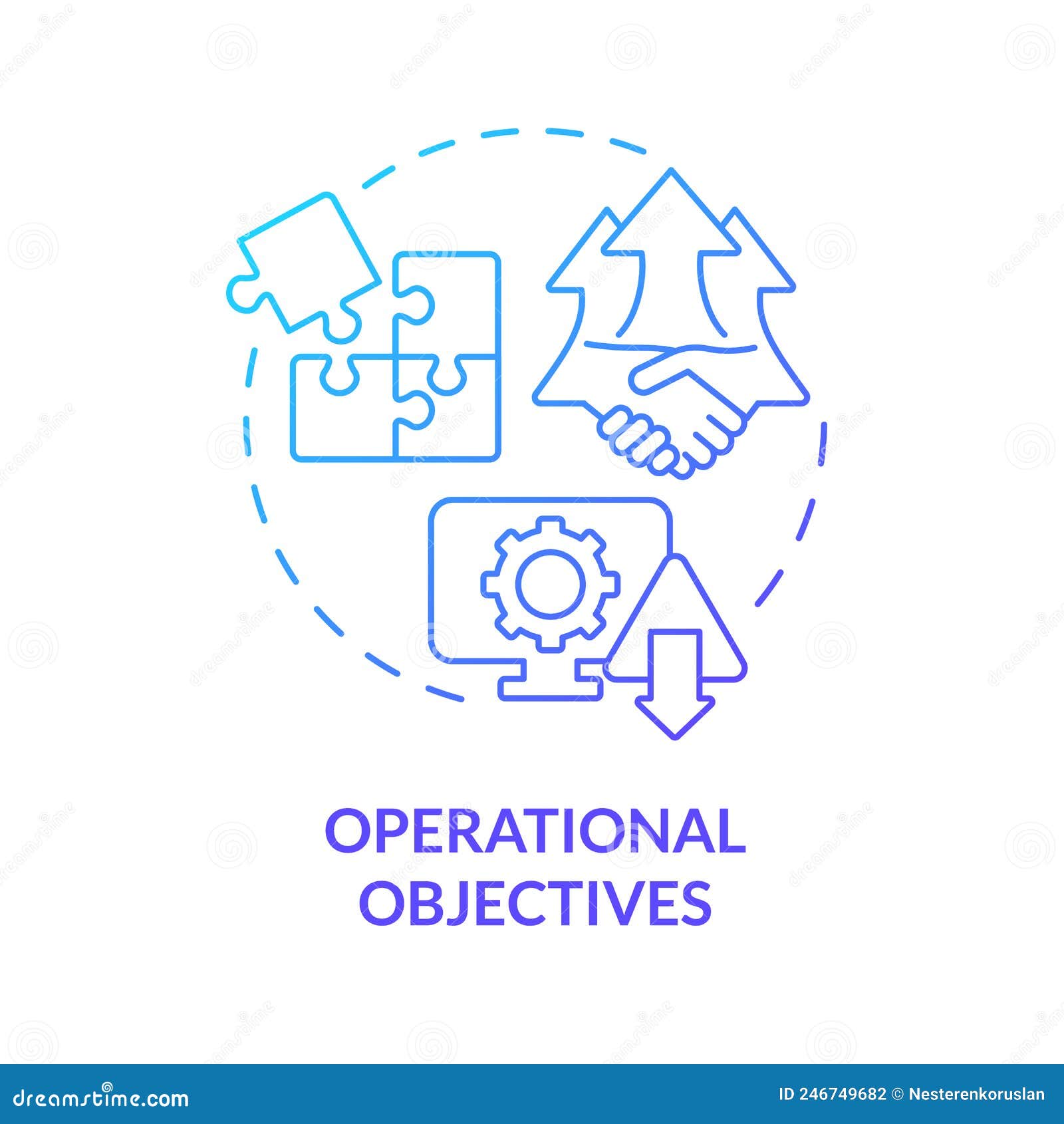 Operational Objectives Blue Gradient Concept Icon Stock Vector ...