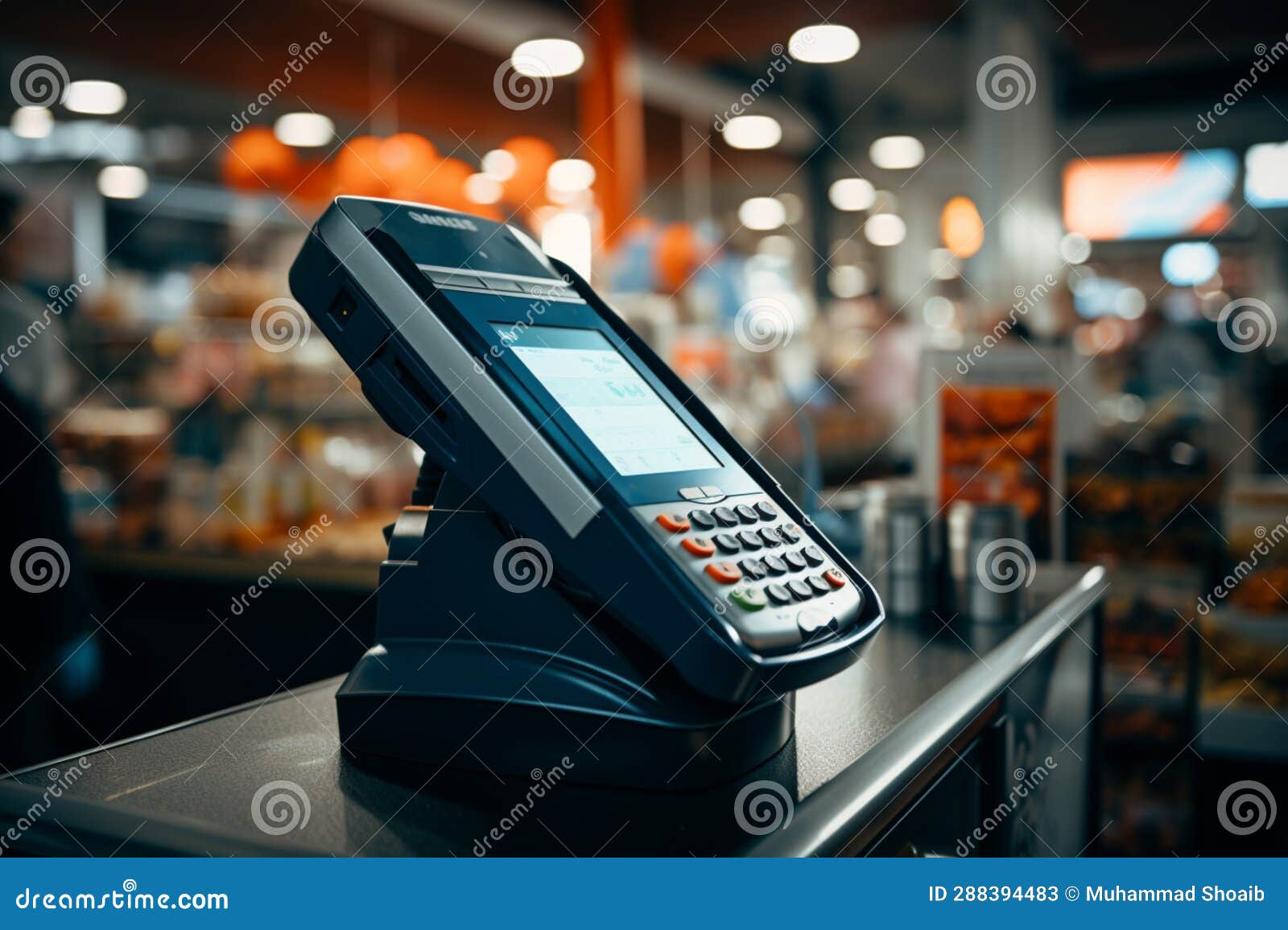 Operational POS Terminal in the Shop, Poised for Efficient Transaction ...