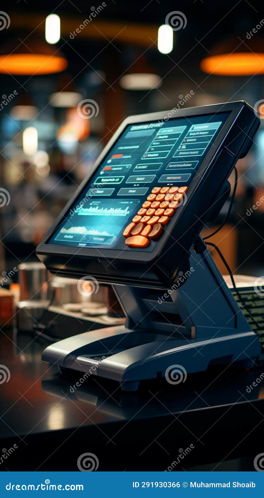Operational POS Terminal in the Shop, Poised for Efficient Transaction ...