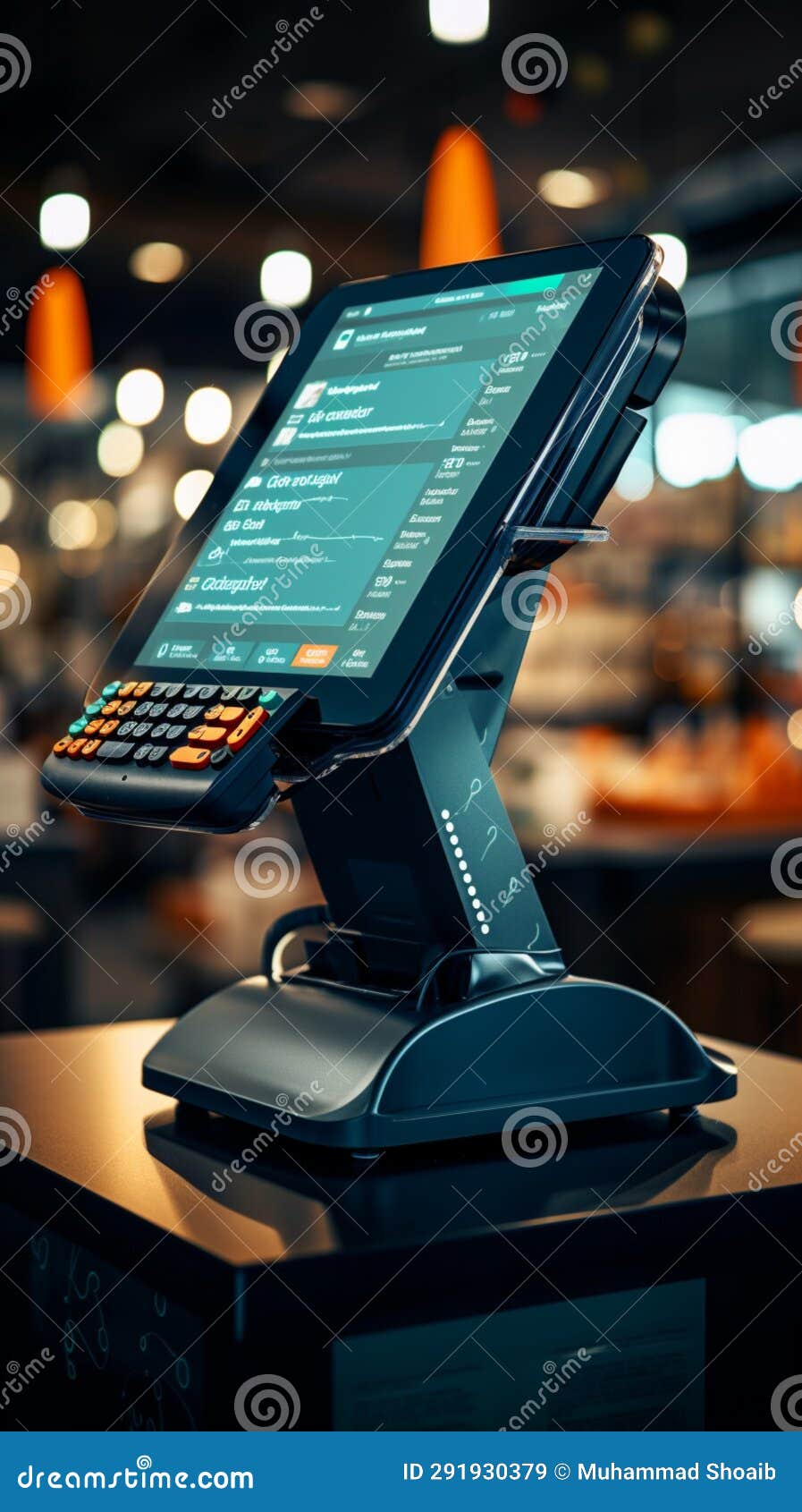 Operational POS Terminal in the Shop, Poised for Efficient Transaction ...