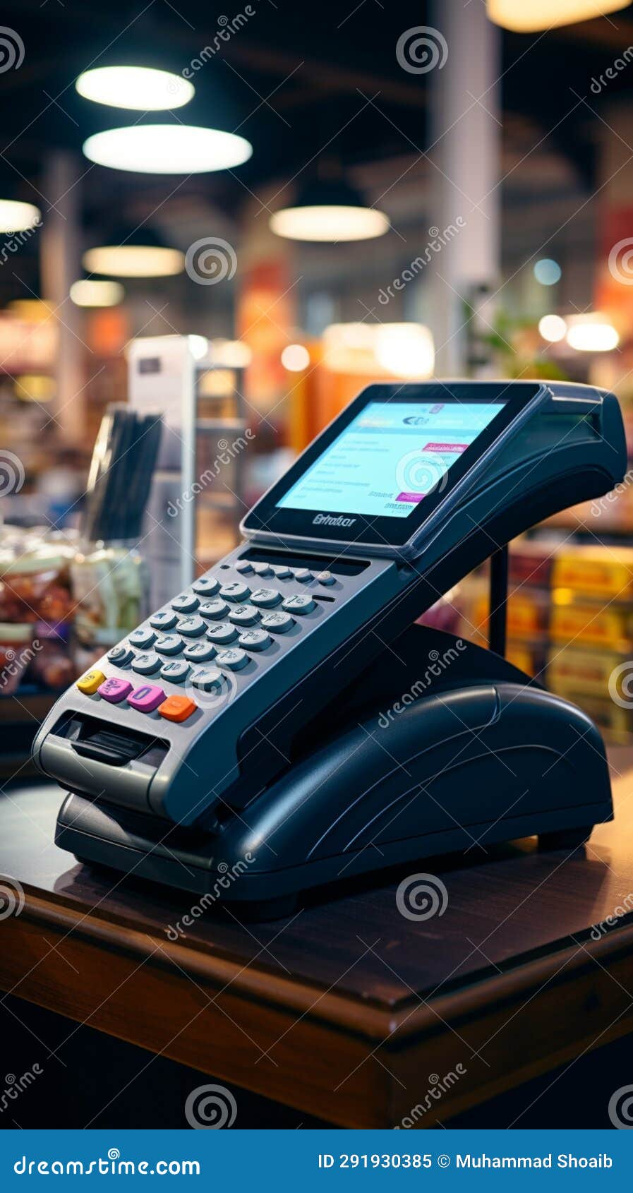 Operational POS Terminal in the Shop, Poised for Efficient Transaction ...