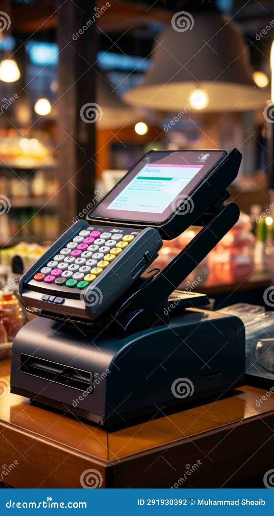 Operational POS Terminal in the Shop, Poised for Efficient Transaction ...