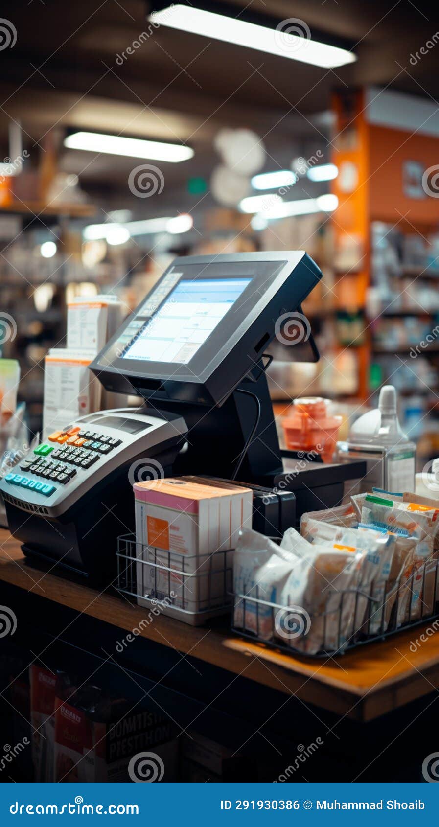 Operational POS Terminal in the Shop, Poised for Efficient Transaction ...