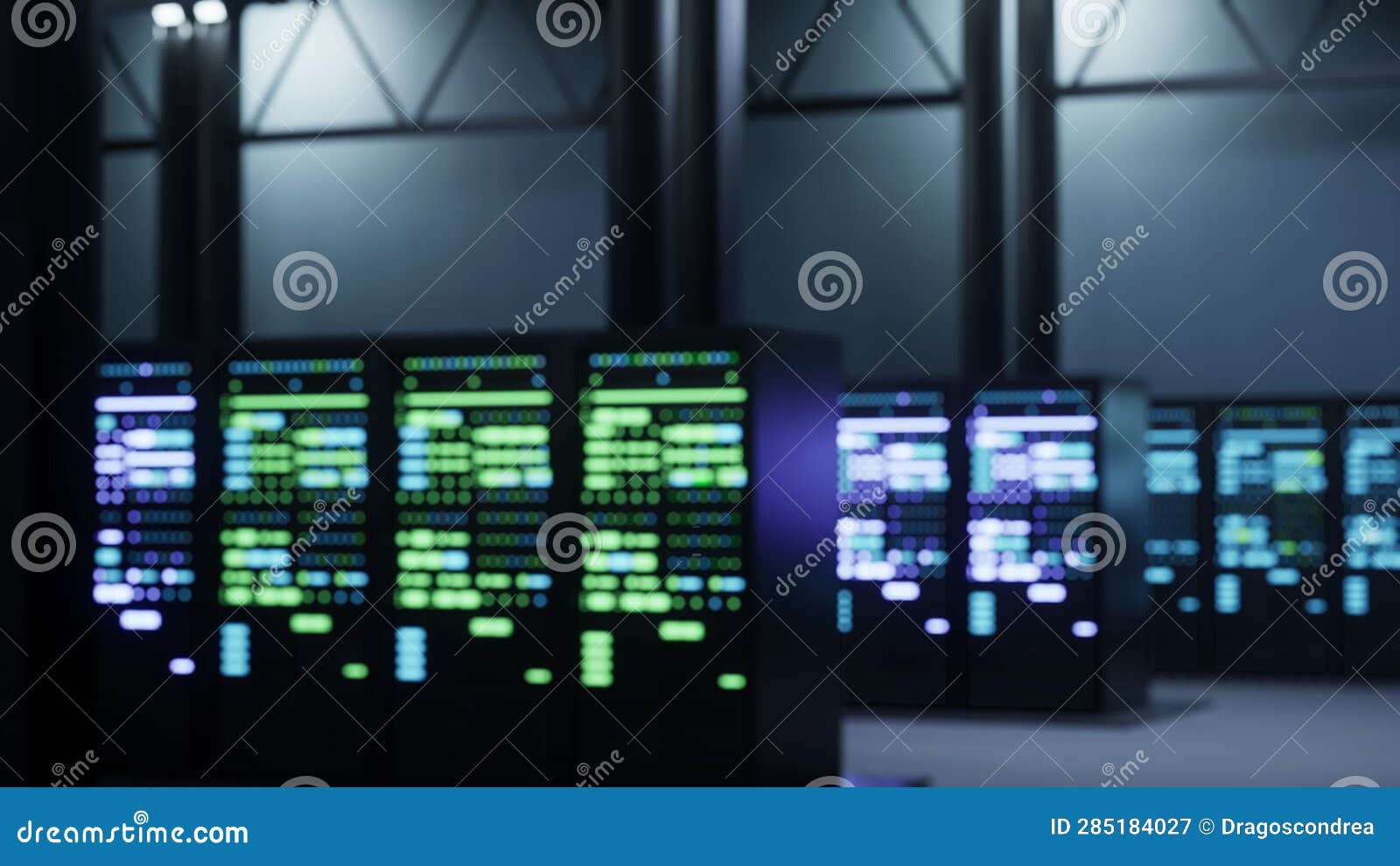 Operational Server Rows in Data Center Stock Video - Video of ...