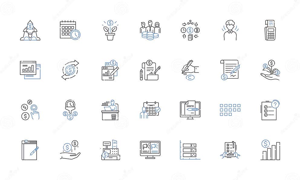 Operational Support Line Icons Collection. Efficiency, Coordination, Planning, Execution ...