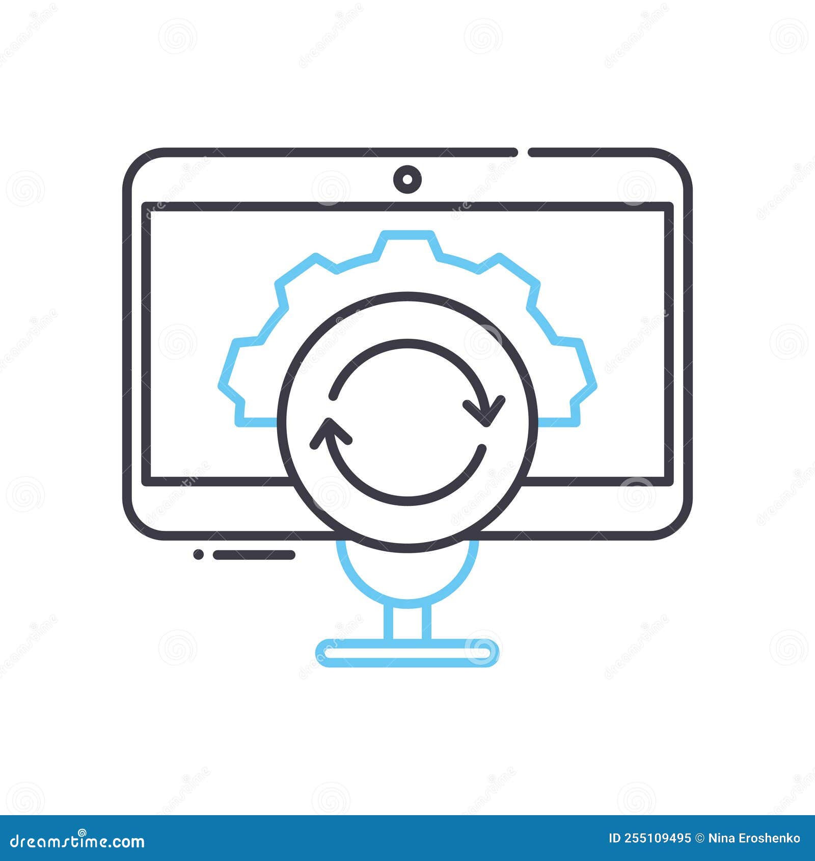 Operational Technology Line Icon, Outline Symbol, Vector Illustration ...