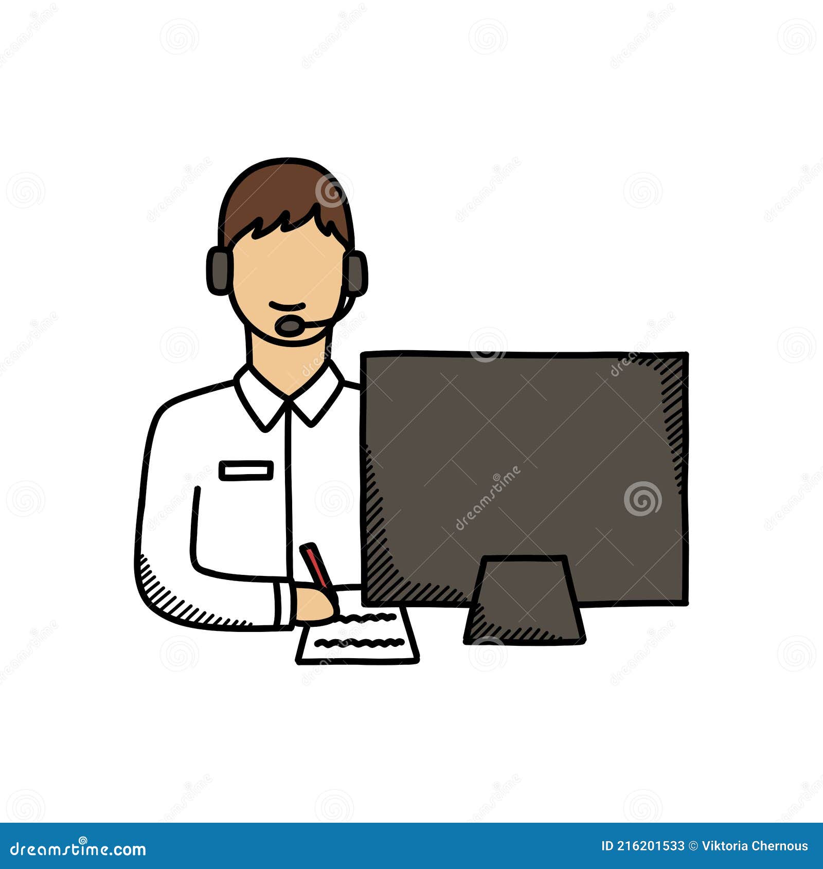 Operations Center Doodle Icon, Vector Color Illustration Stock Vector ...