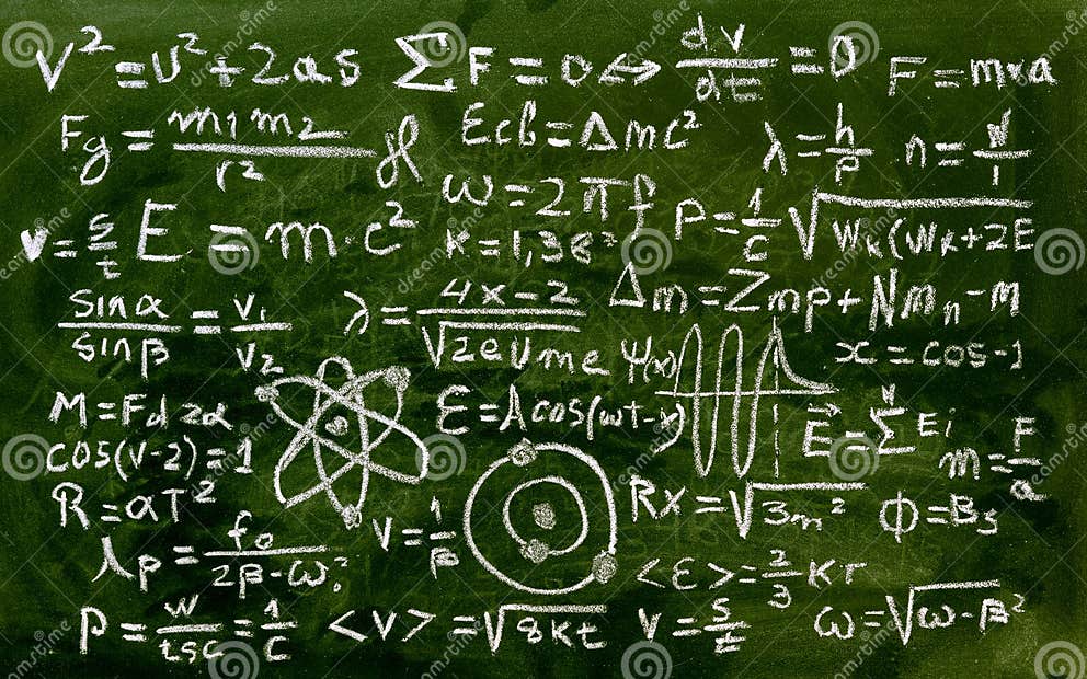 Operations and Formulas of Physics and Mathematics Stock Image - Image ...