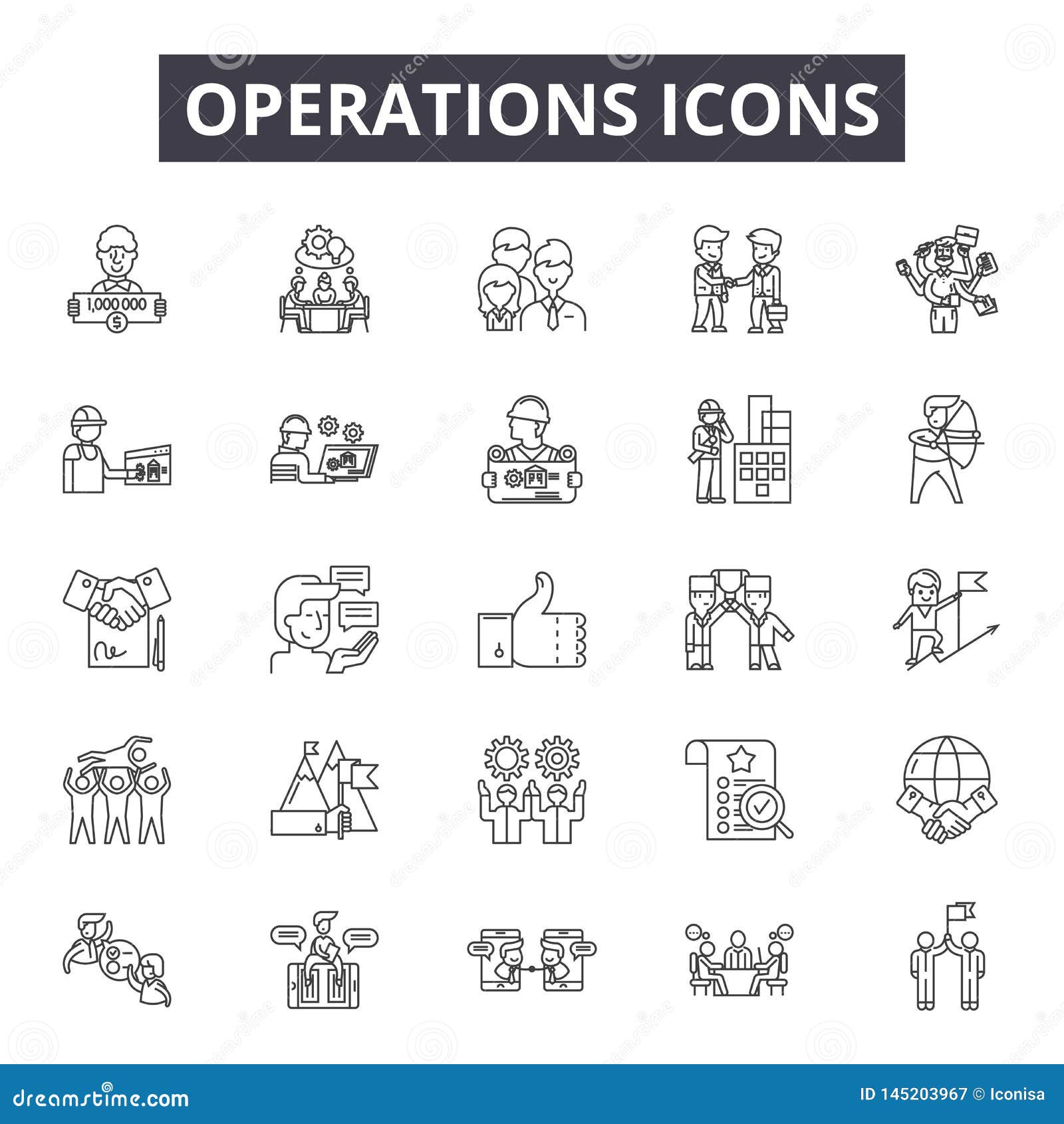 Operations Line Icons, Signs, Vector Set, Outline Illustration Concept ...