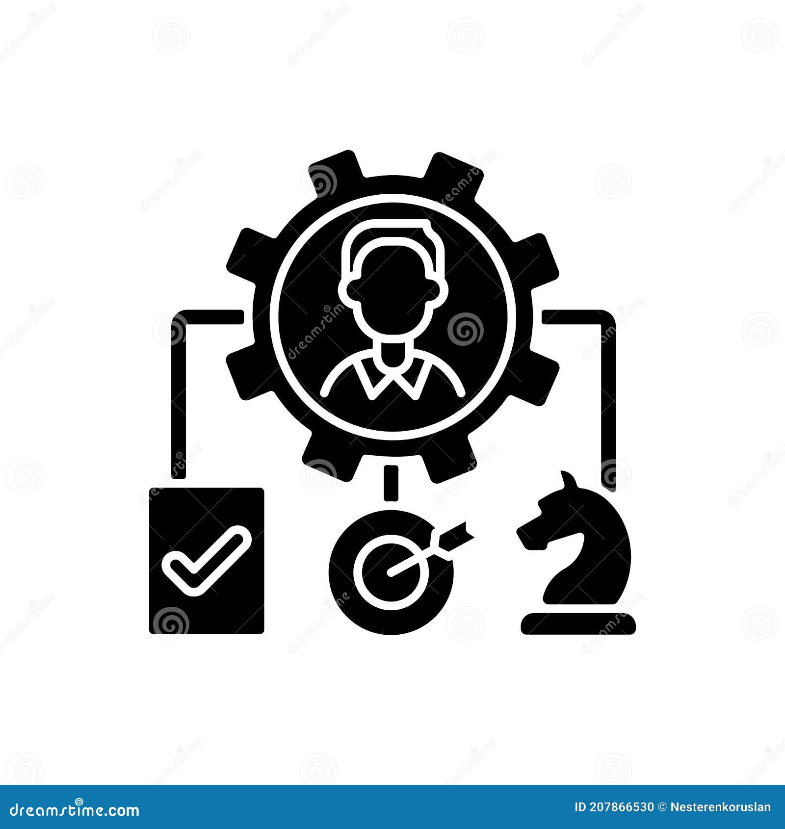 Operations Management Black Glyph Icon Stock Illustration ...
