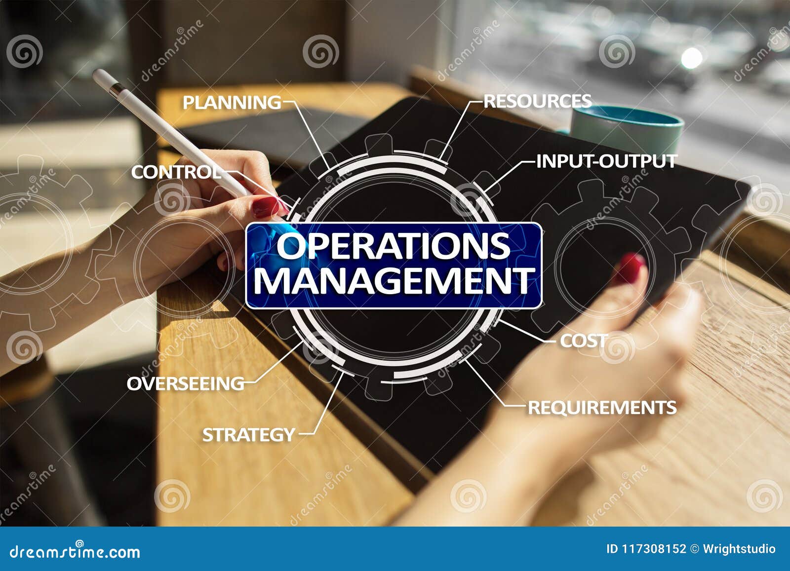 Operations Management Business and Technology Concept on Virtual Screen ...