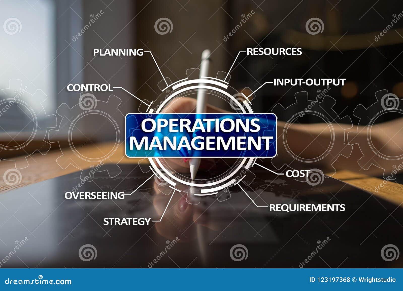 Operations Management Business and Technology Concept on Virtual Screen ...