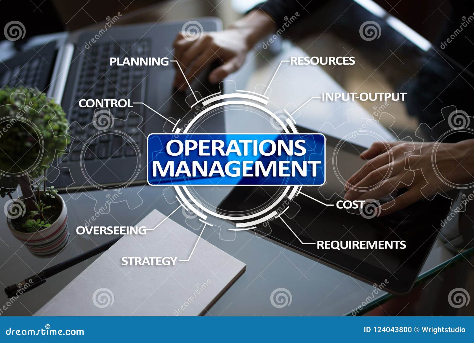 Operations Management Business and Technology Concept on Virtual Screen ...