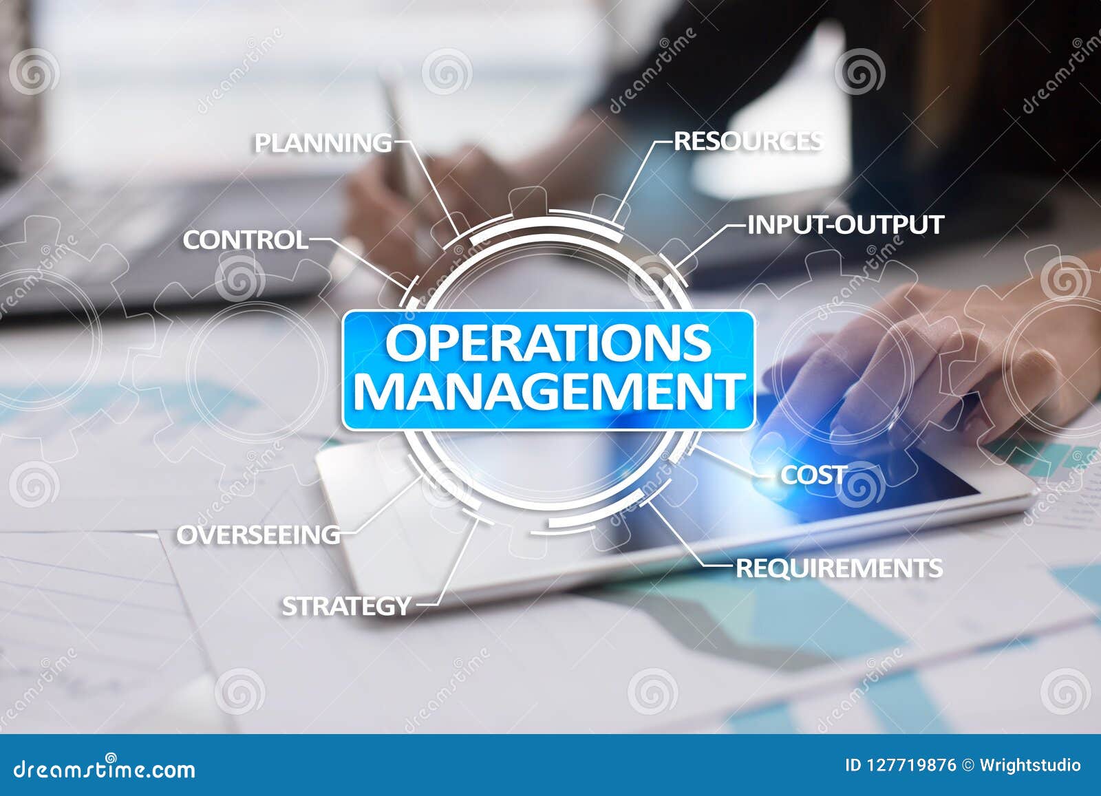 Operations Management Business and Technology Concept on Virtual Screen ...
