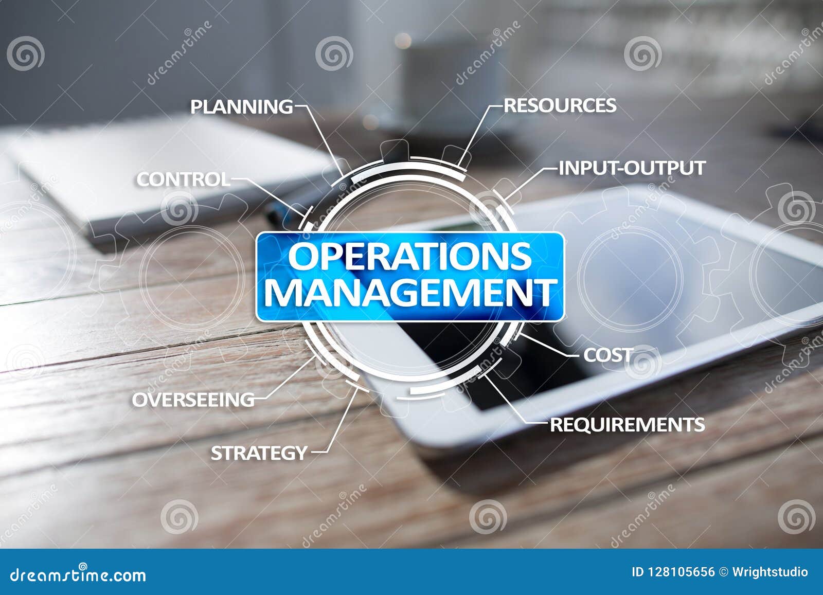 Operations Management Business and Technology Concept on Virtual Screen ...