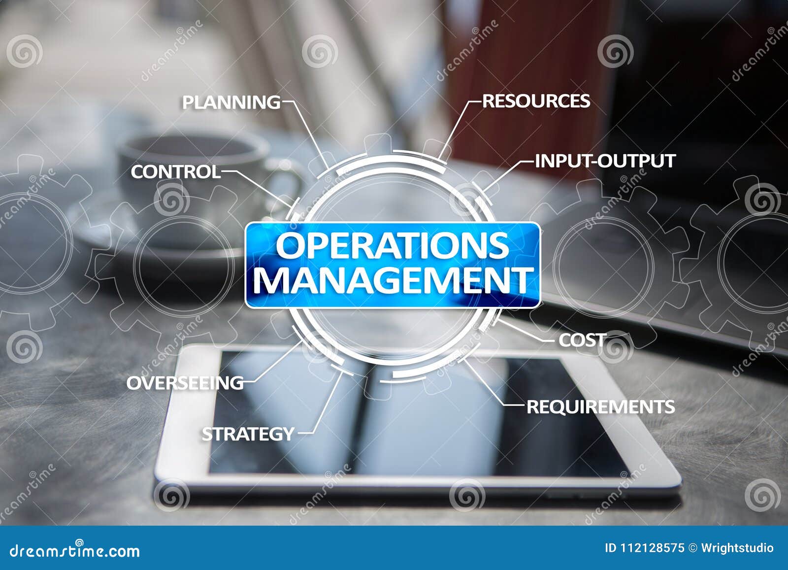 Operations Management Business and Technology Concept on Virtual Screen ...