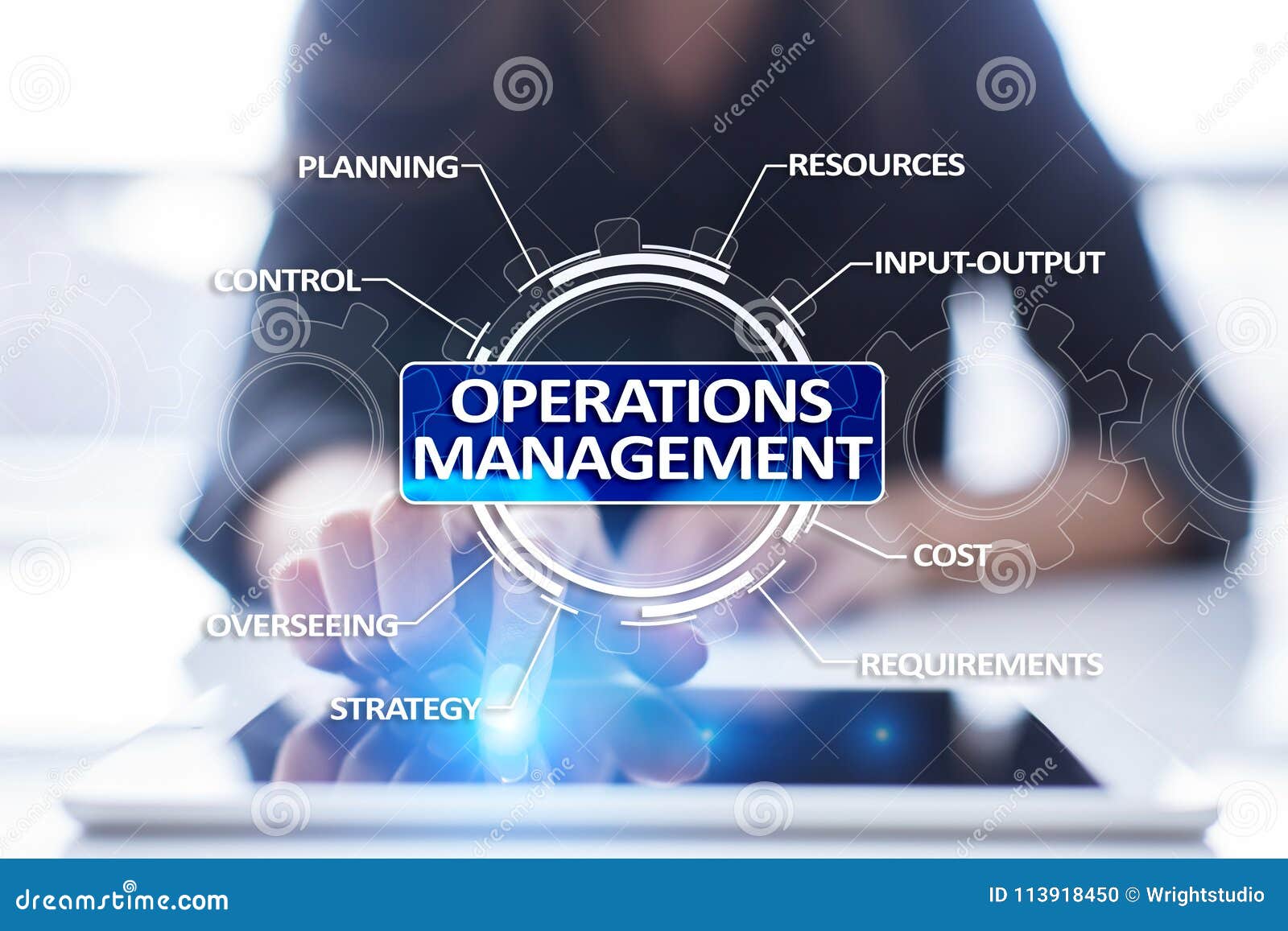 Operations Management Business and Technology Concept on Virtual Screen ...