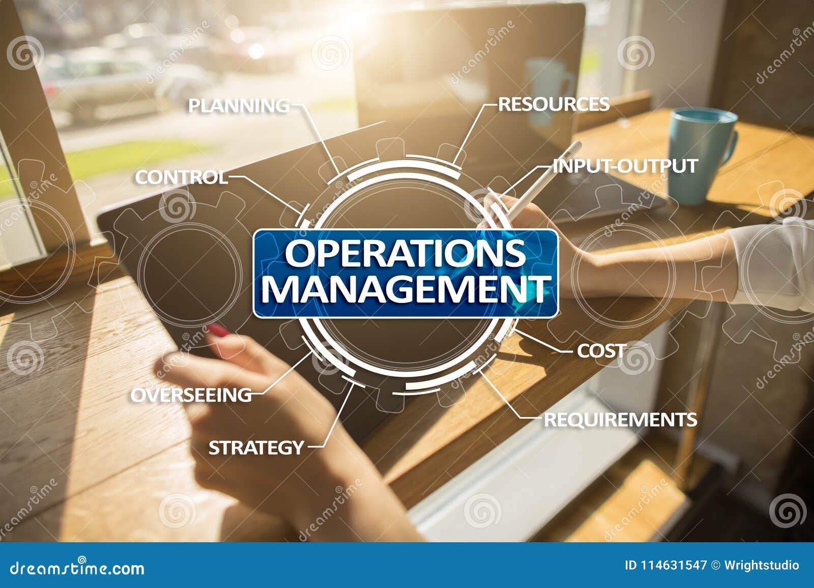 Operations Management Business and Technology Concept on Virtual Screen ...