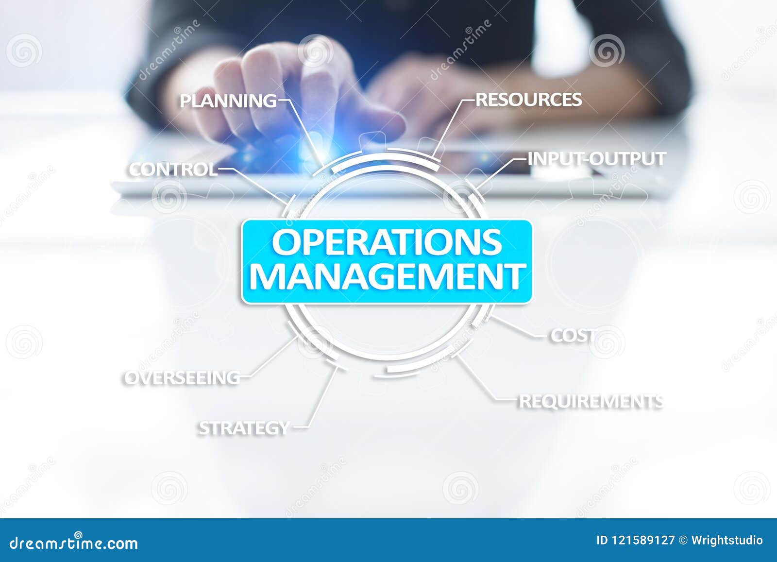 Operations Management Business and Technology Concept on Virtual Screen ...