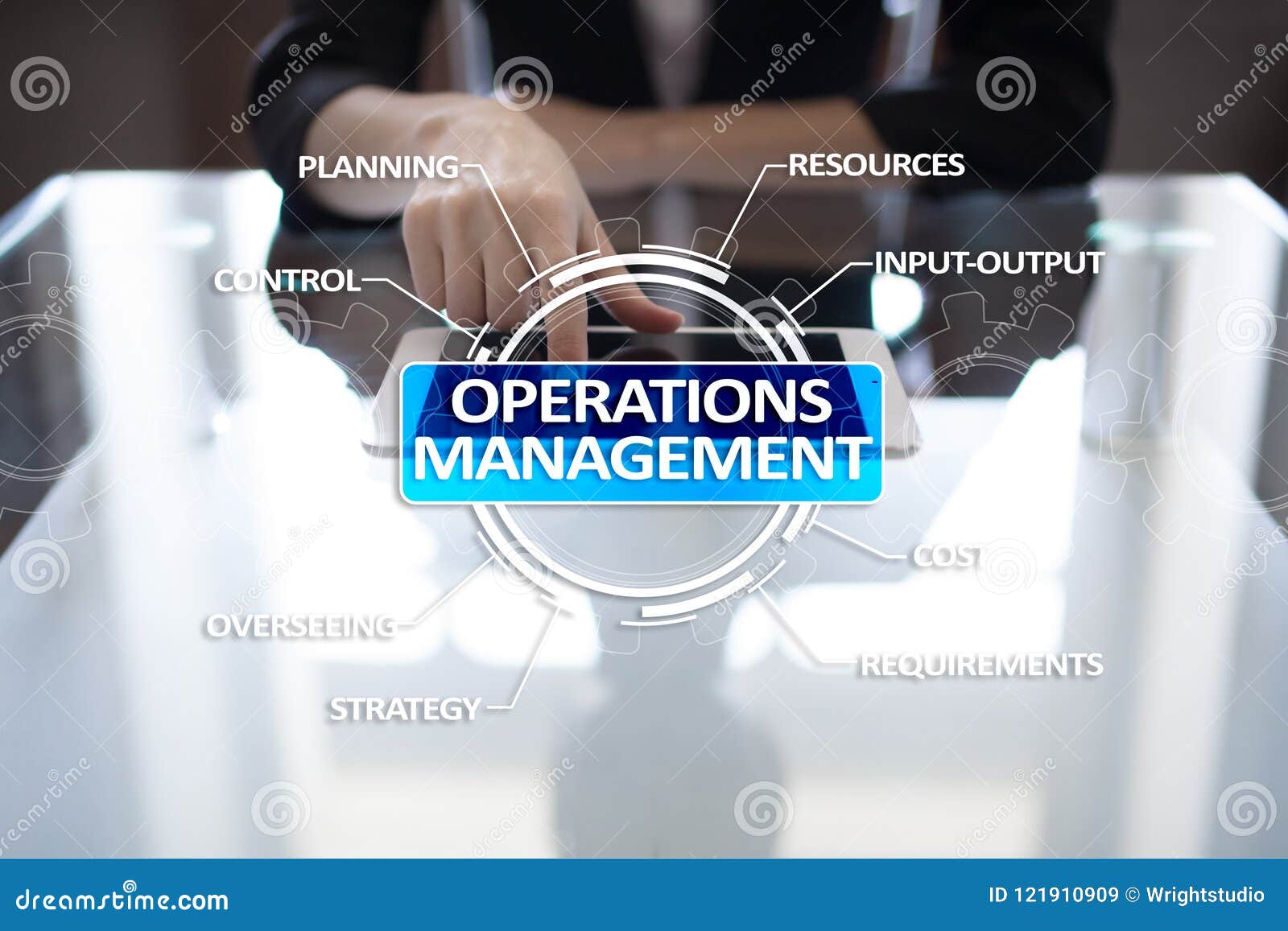 Operations Management Business and Technology Concept on Virtual Screen ...