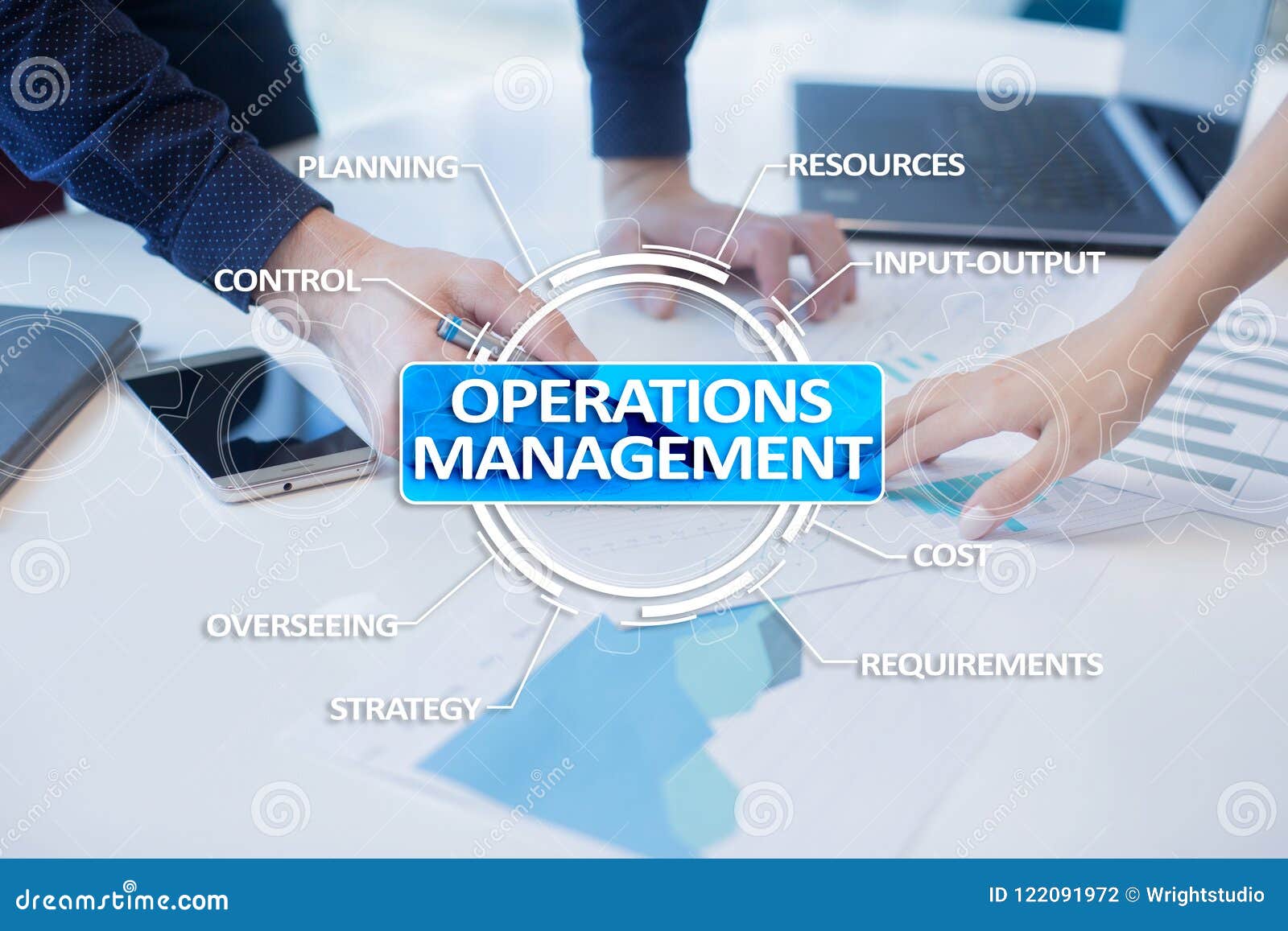 Operations Management Business and Technology Concept on Virtual Screen ...