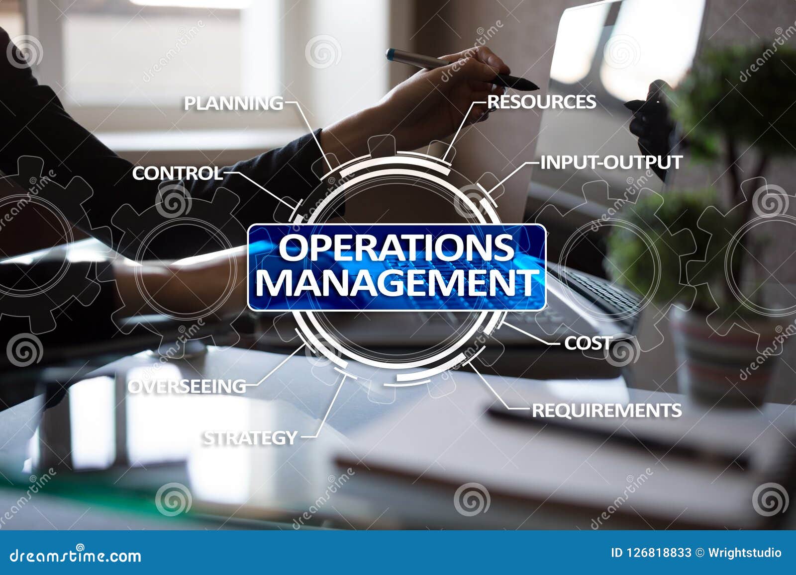Operations Management Business and Technology Concept on Virtual Screen ...