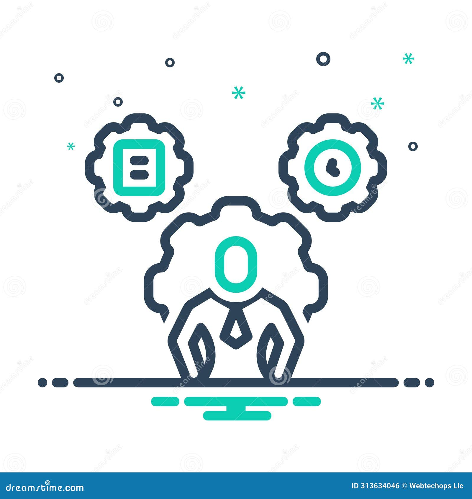 Mix Icon for Operations Manager, Operations and Cogwheel Stock Vector ...