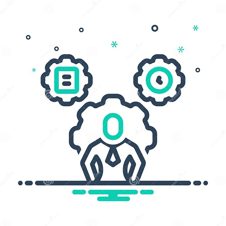 Mix Icon for Operations Manager, Operations and Cogwheel Stock Vector ...