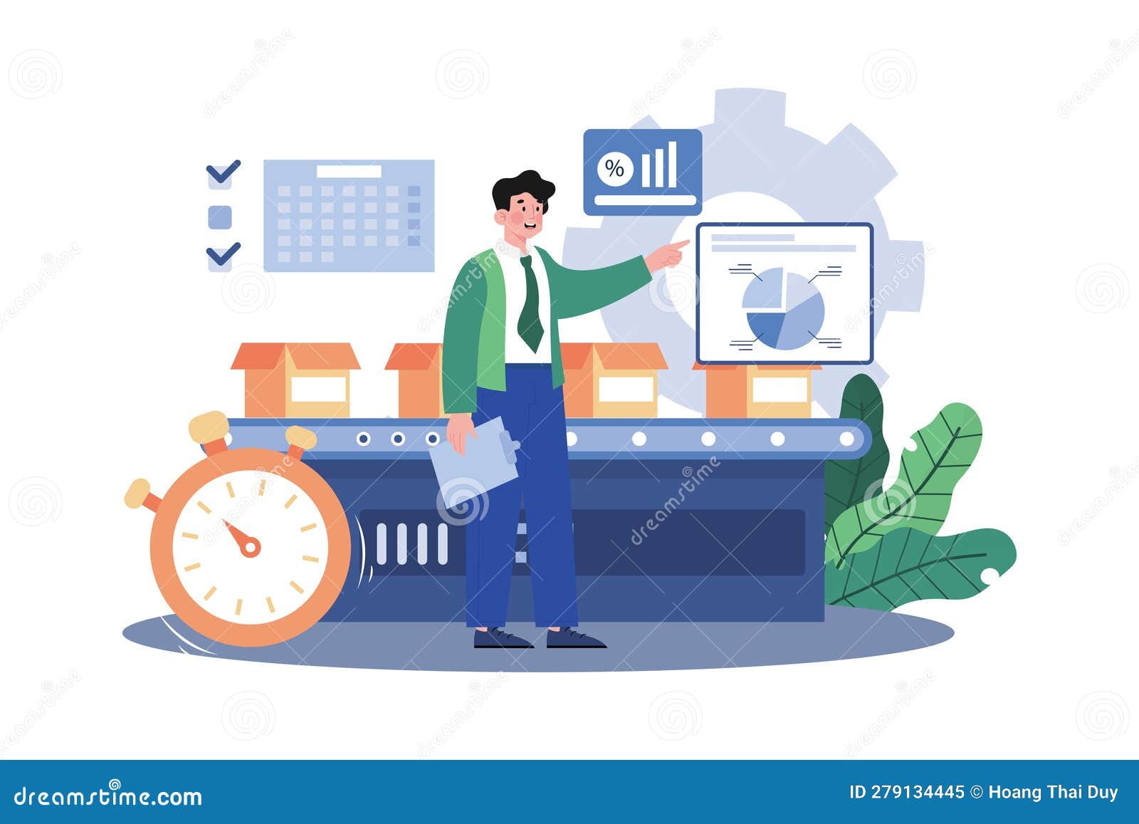 Project Coordinator Assigning Tasks, Managing Timelines Stock Vector ...