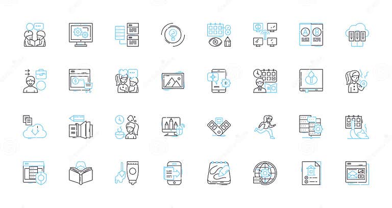 Operations Manual Linear Icons Set. Standardization, Guidelines, Procedures, Processes ...