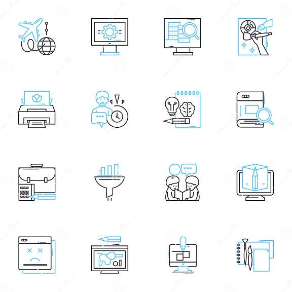 Operations Manual Linear Icons Set. Standardization, Guidelines, Procedures, Processes ...