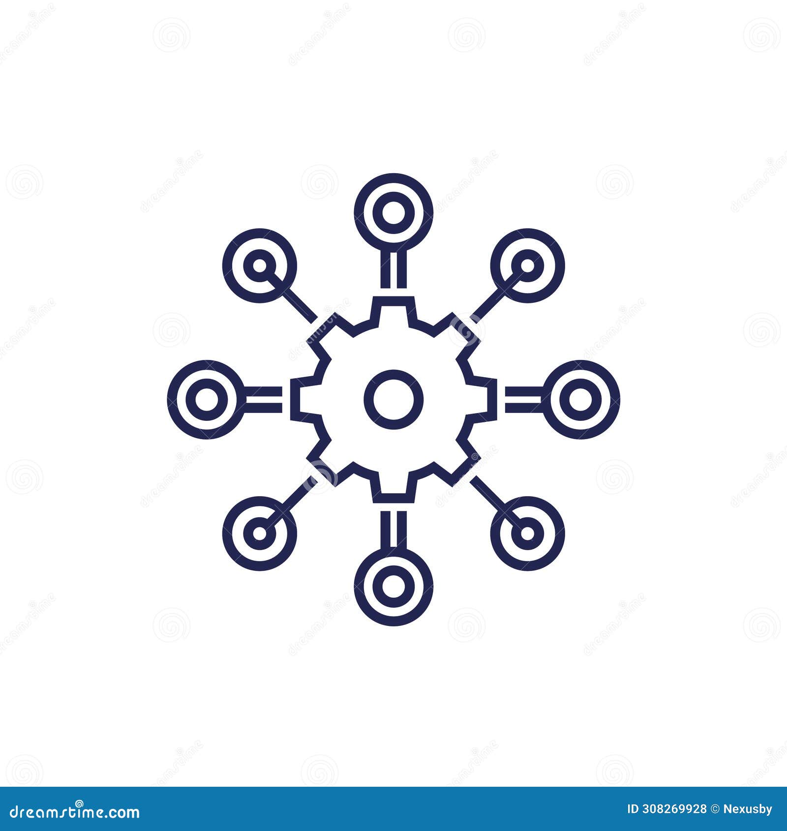 Operations or Process Icon, Line Vector Stock Vector - Illustration of ...