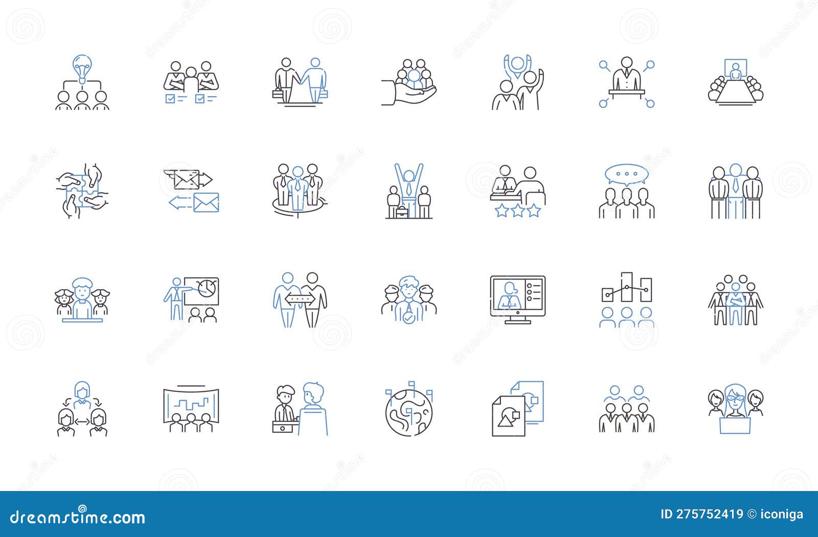 Operations Review Line Icons Collection. Efficiency, Analysis ...