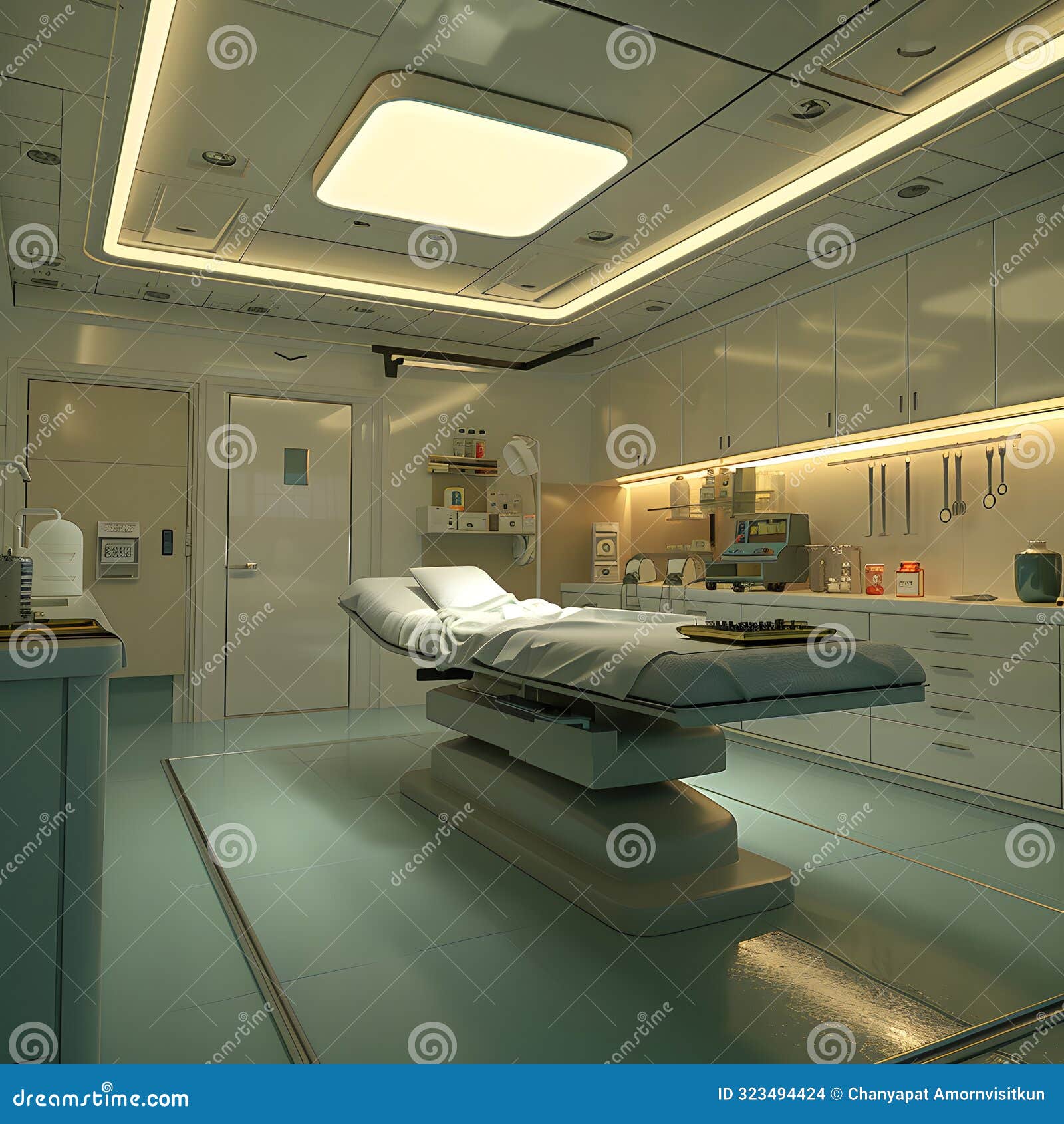 Operations Room Ready for an Operation and Tools Tray Near Oprtation ...