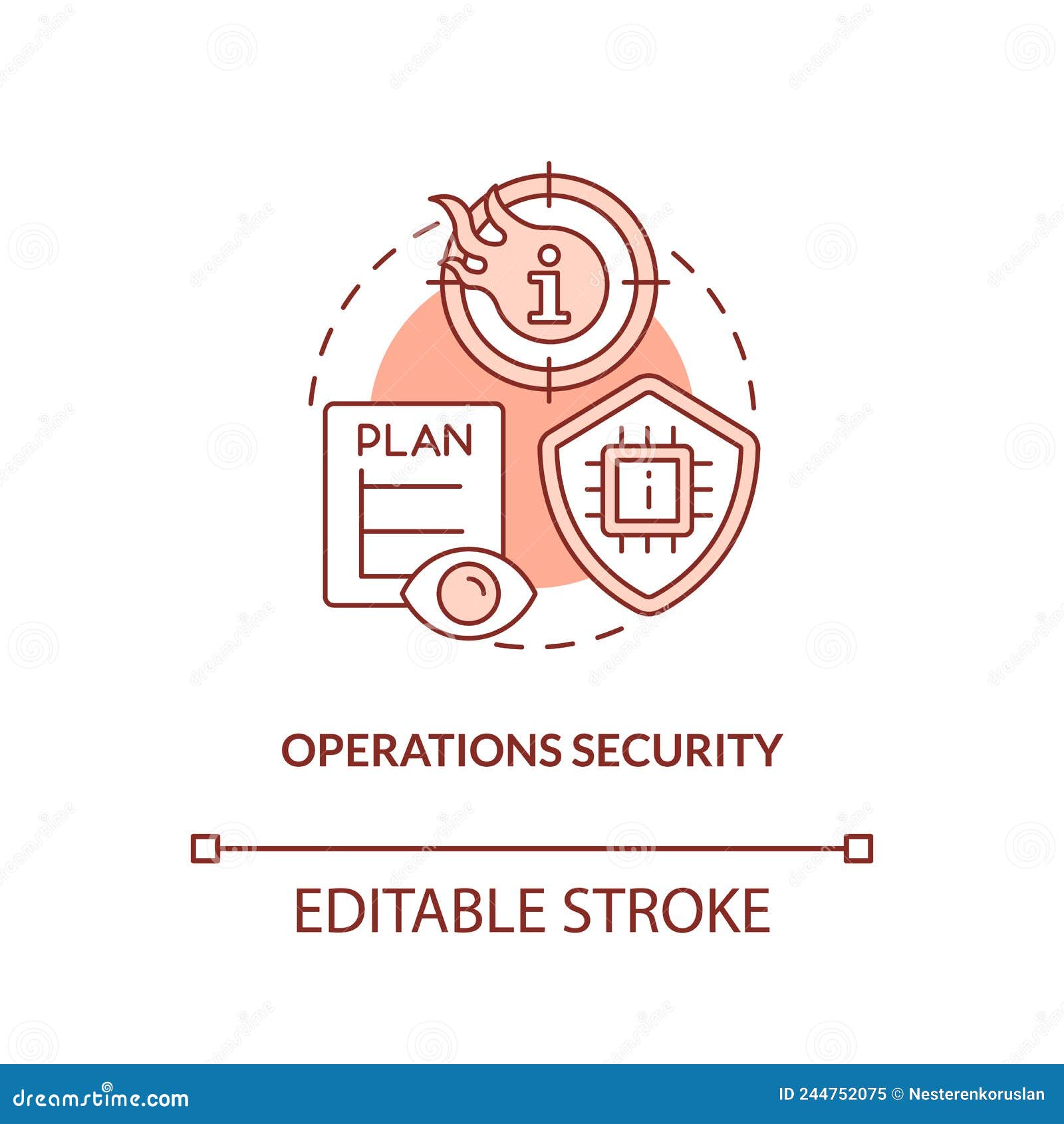Operations Security Red Concept Icon Stock Vector - Illustration of ...