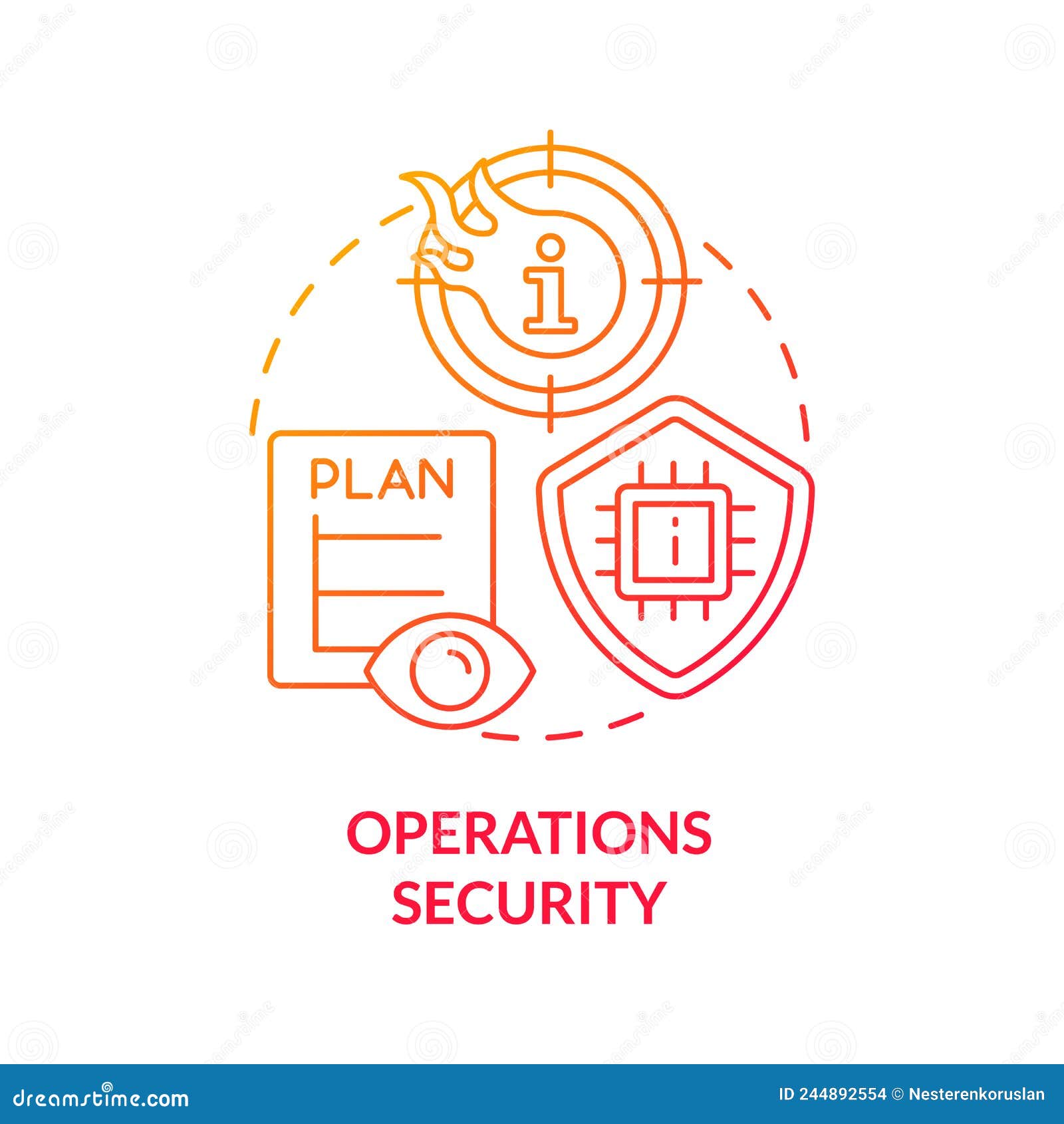 Operations Security Red Gradient Concept Icon Stock Vector ...